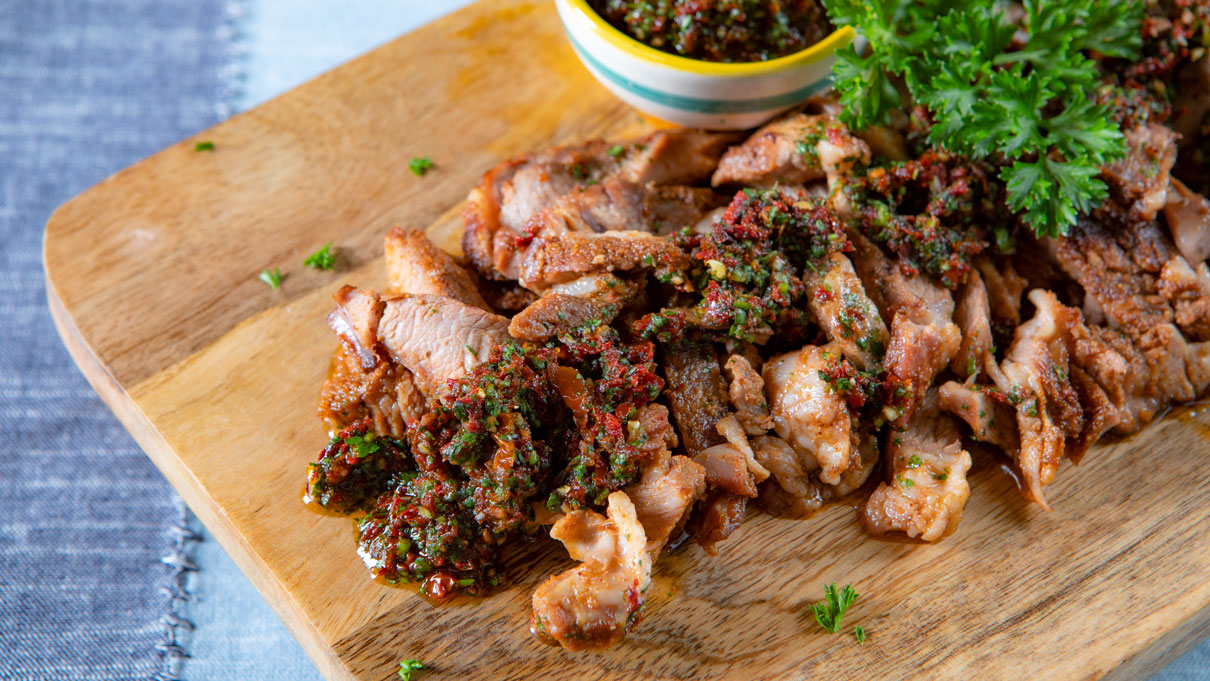 Grilled Lamb Birria with Sun Dried Tomato Chimi Churri | Bella Sun Luci